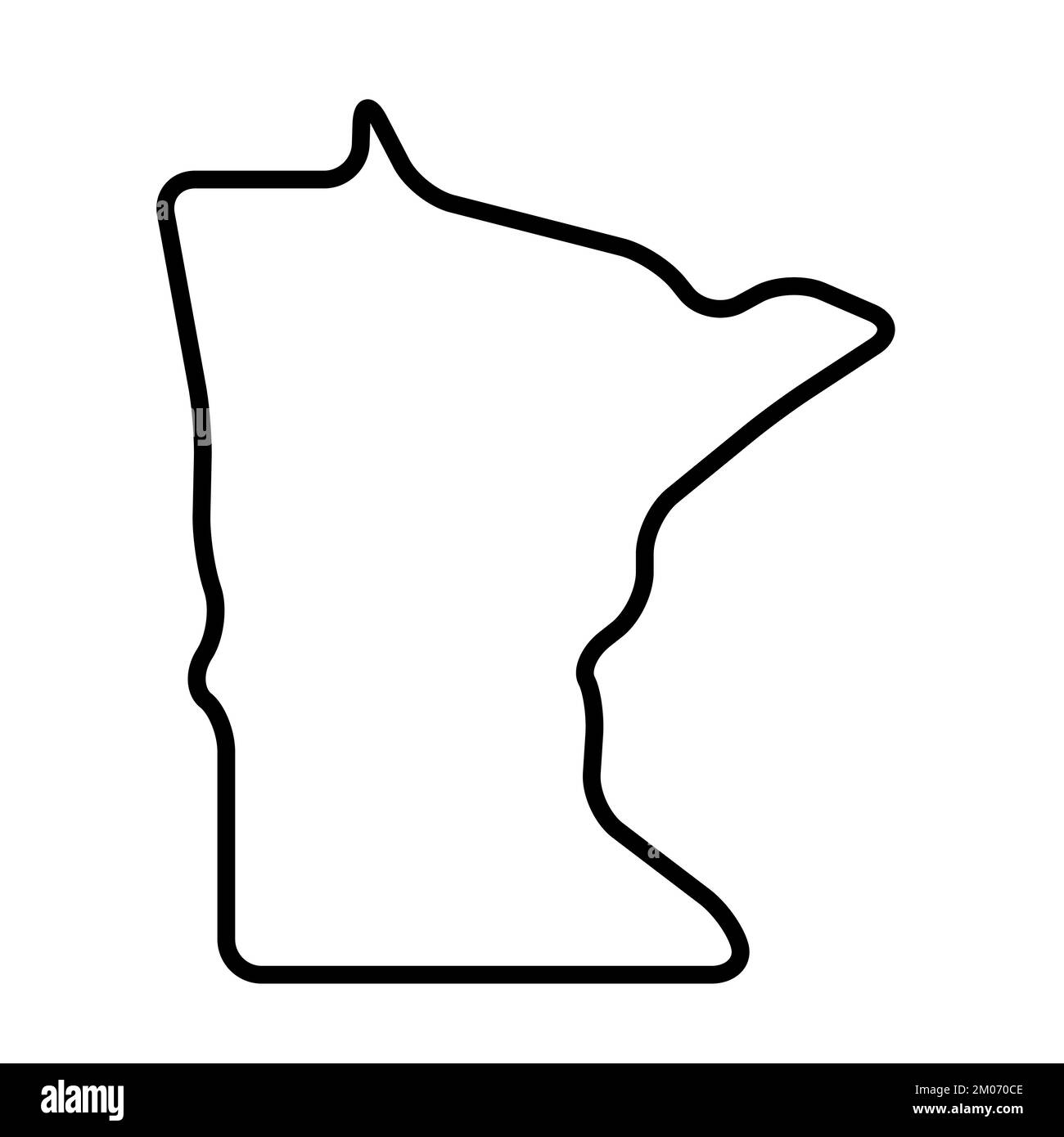 Minnesota state of United States of America, USA. Simplified thick ...