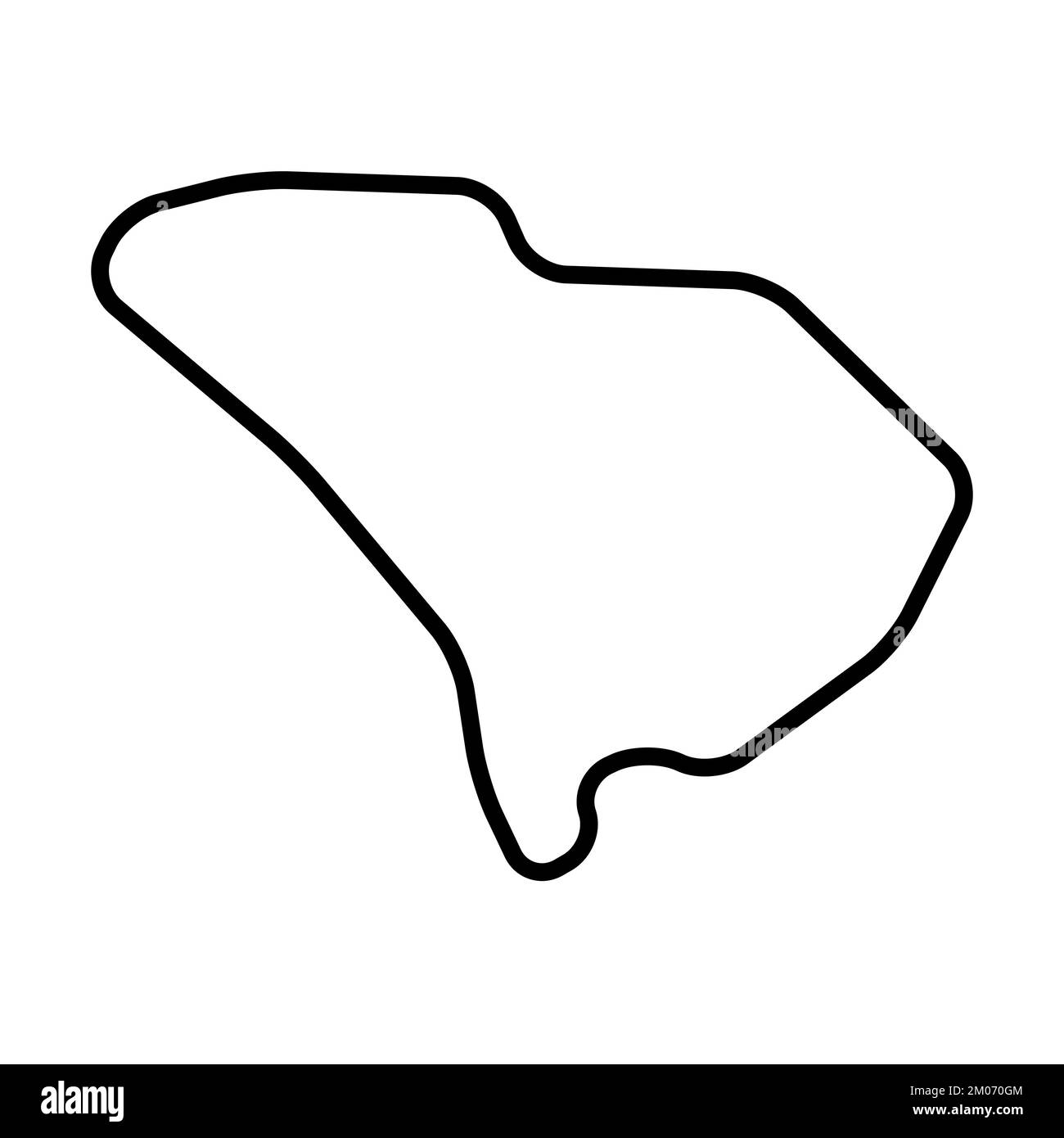 South Carolina state of United States of America, USA. Simplified thick ...
