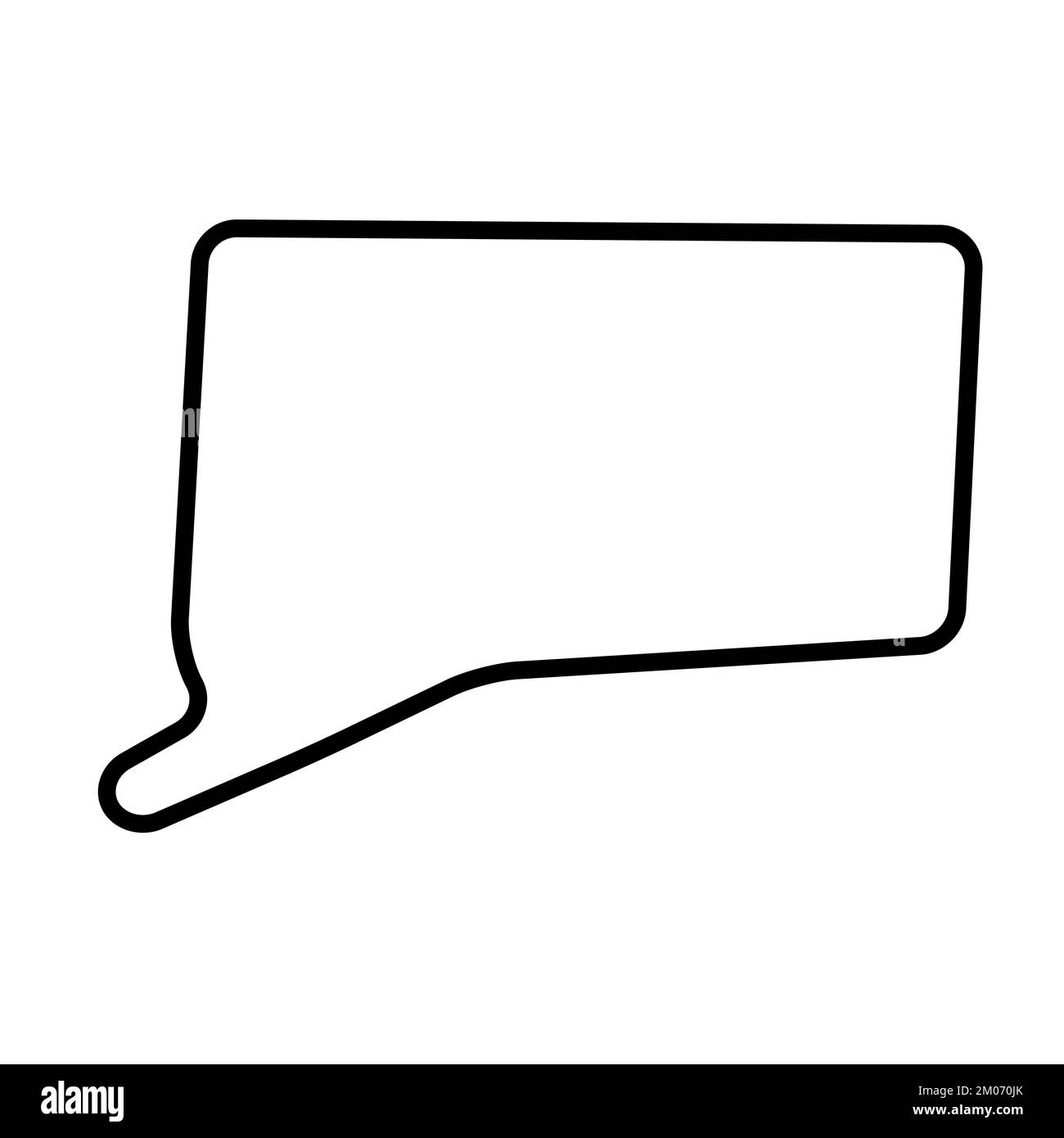 Connecticut state of United States of America, USA. Simplified thick ...