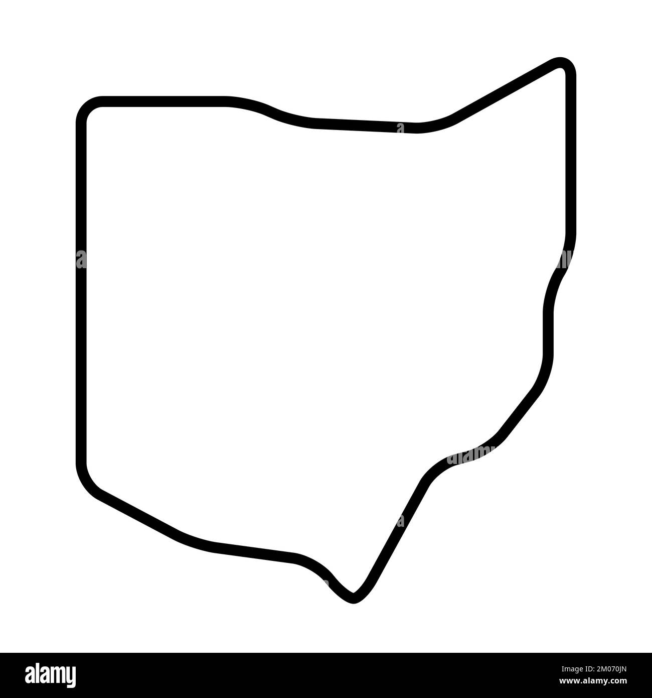 Ohio state of United States of America, USA. Simplified thick black ...