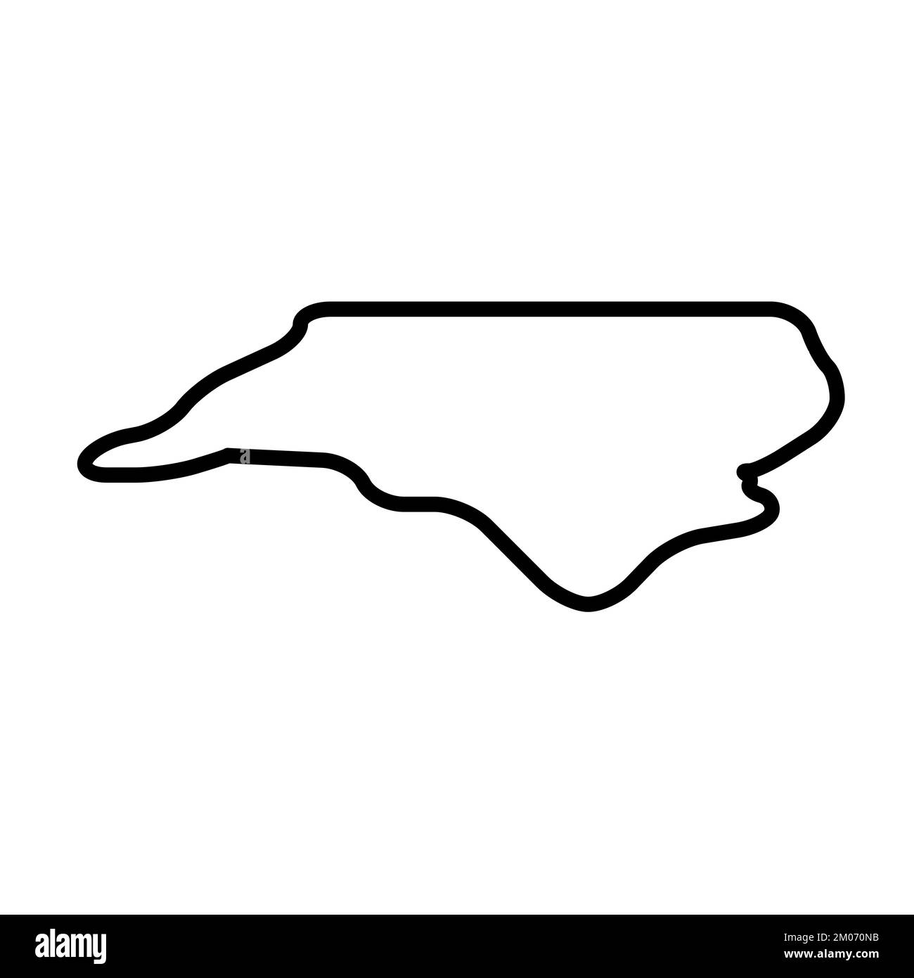 North Carolina state of United States of America, USA. Simplified thick ...
