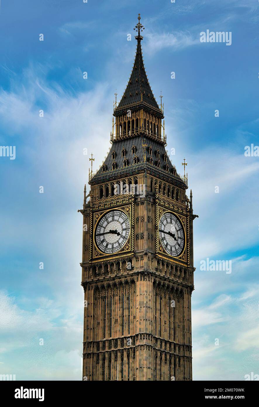 London, UK Palace of Westminster with tower bell called Big Ben the ...
