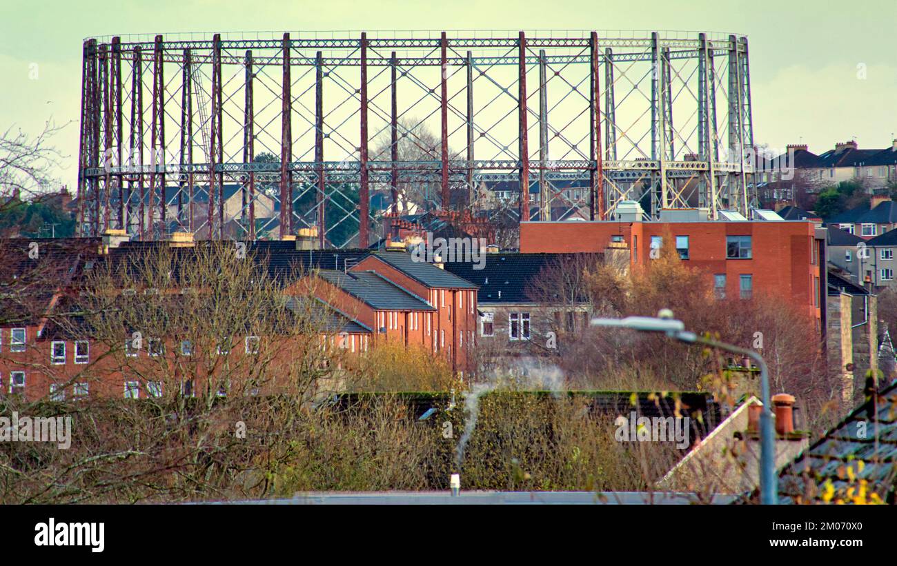 temple district with kelvindale gasometer Stock Photo - Alamy