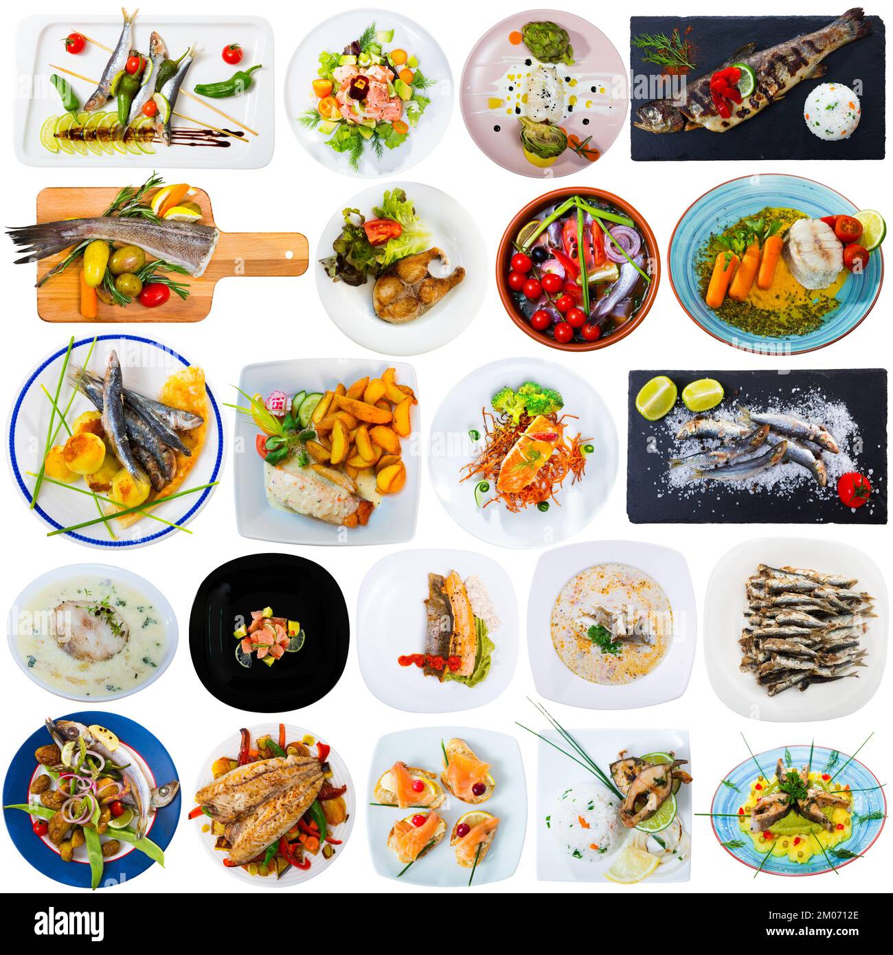 Set assorted dishes fish hi-res stock photography and images - Alamy
