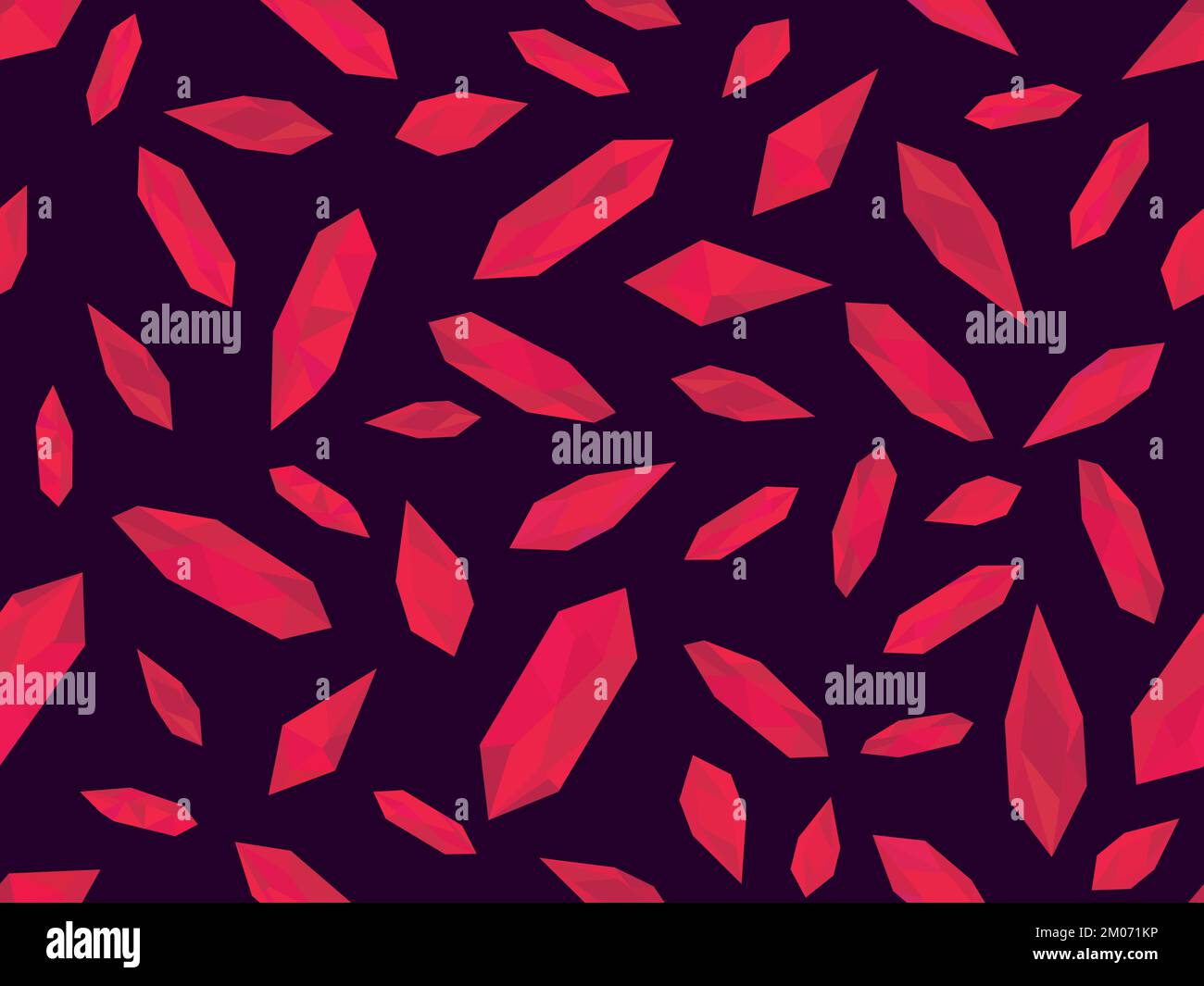 Viva magenta crystals seamless pattern. Rough diamonds and minerals in ...