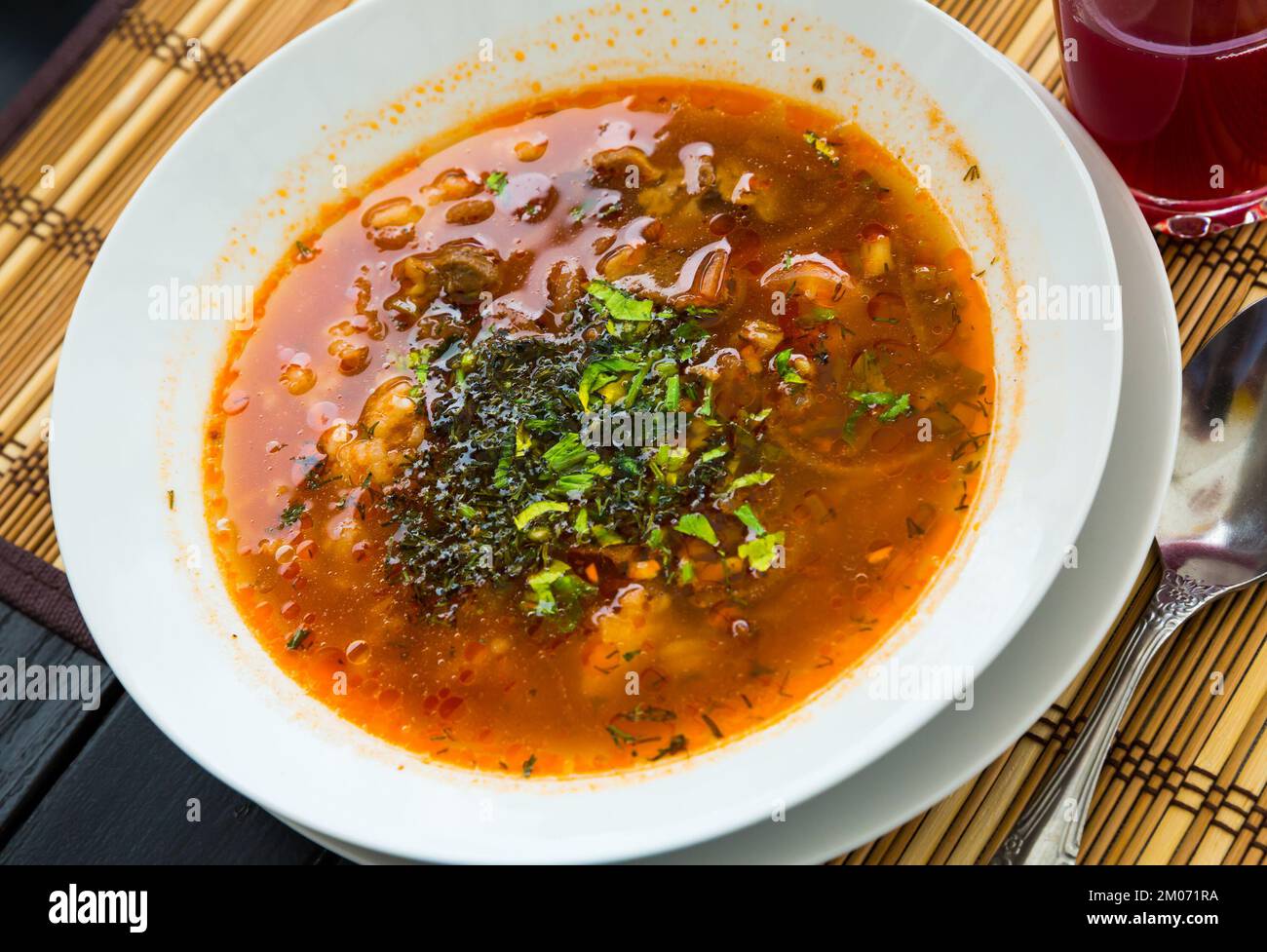 Traditional Georgian soup Kharcho Stock Photo - Alamy