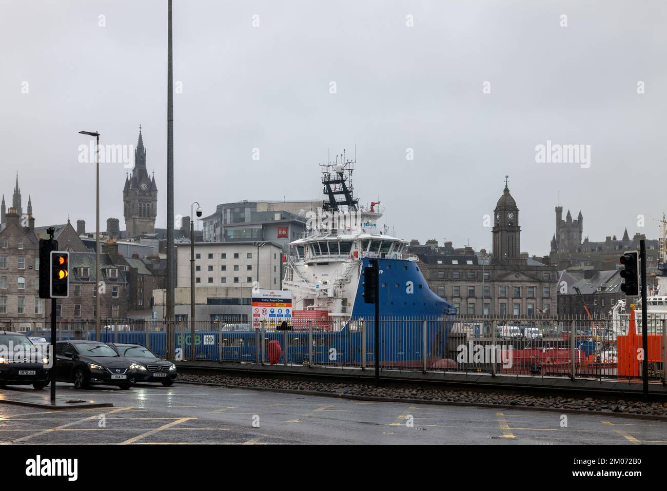 1 December 2022. Aberdeen,Scotland. This is a view from Market Street ...