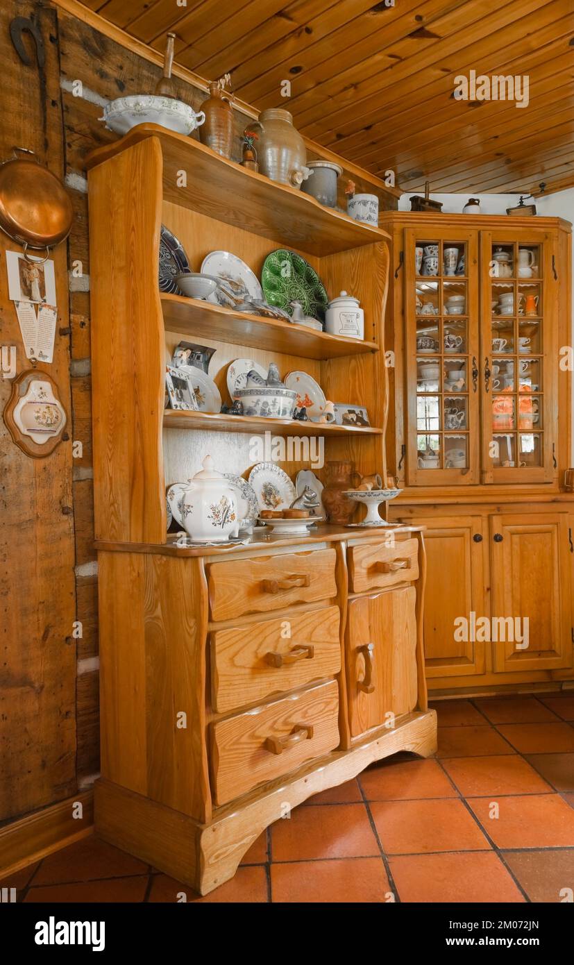 Antique buffets with assorted chinaware collection and curios in ...