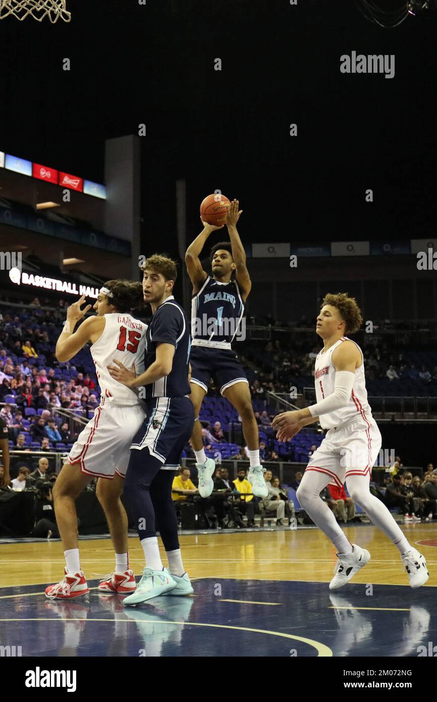 London, UK. 04th Dec, 2022. Kellen Tynes of University of Maine on the ...