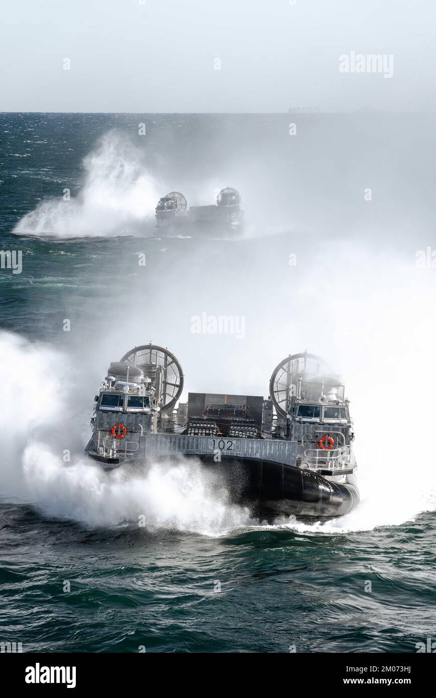 221201-N-TP544-1076 ATLANTIC OCEAN (Dec. 1, 2022) A Landing Craft, Air ...