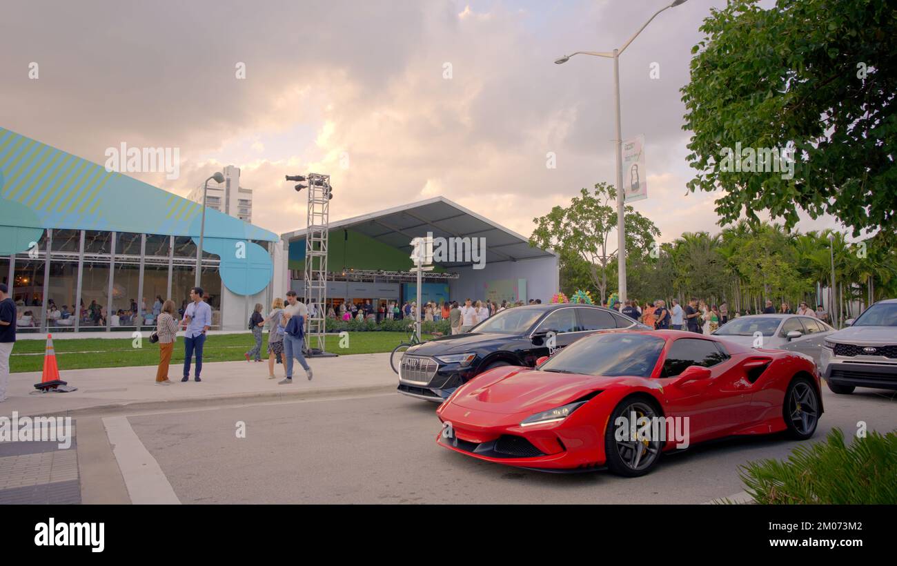Miami Beach, FL, USA - December 2, 2022: Luxury cars at Miami Beach Art ...