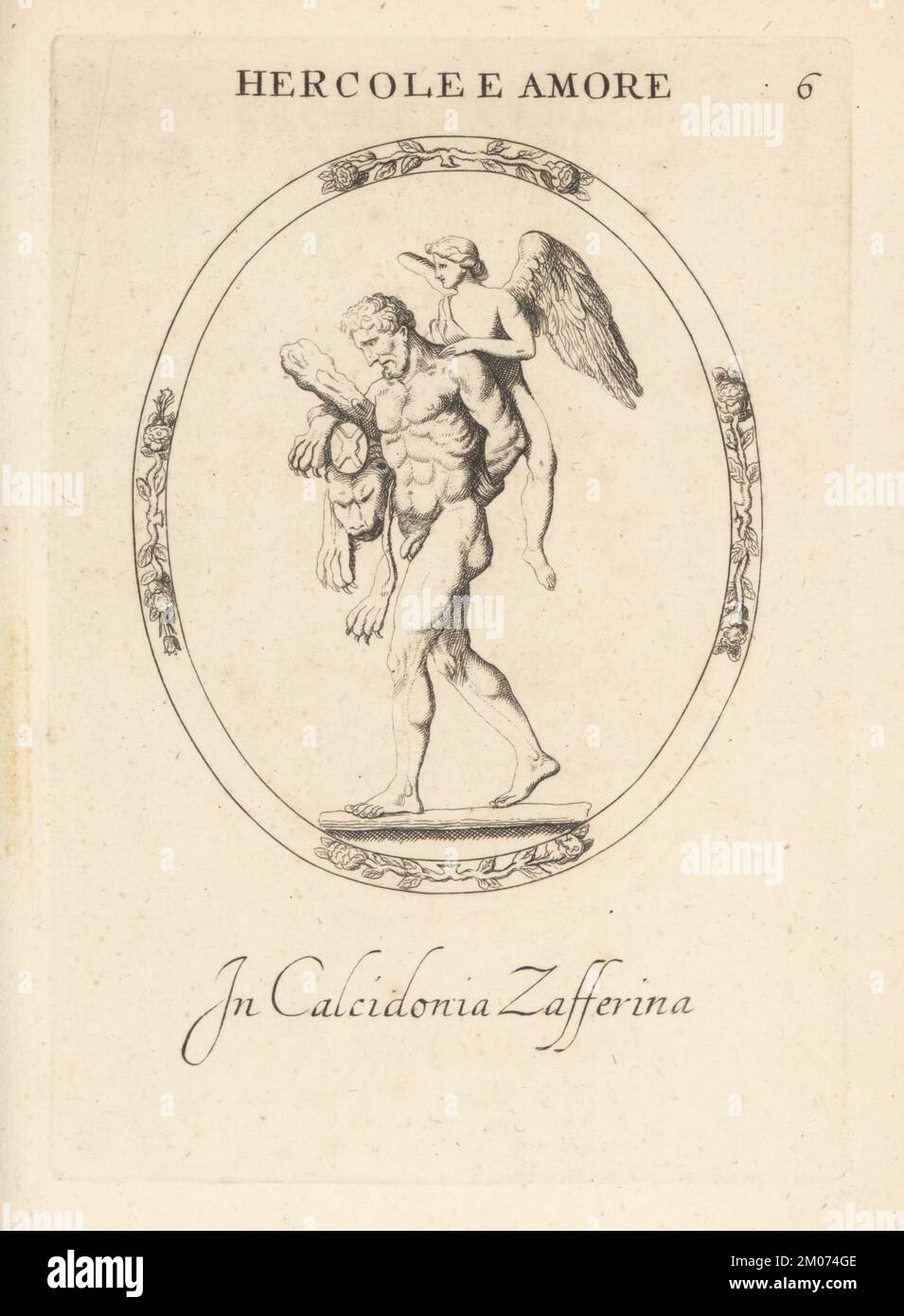 Hercules conquered by Cupid. Winged Cupid riding a naked bound Hercules ...