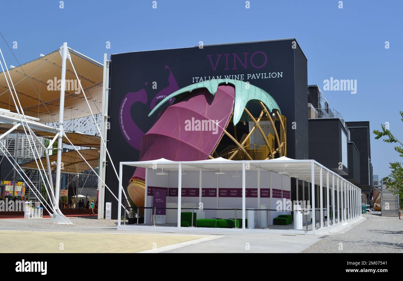 Panoramic view of the Italian Wine Pavilion at EXPO Milano 2015. Its ...
