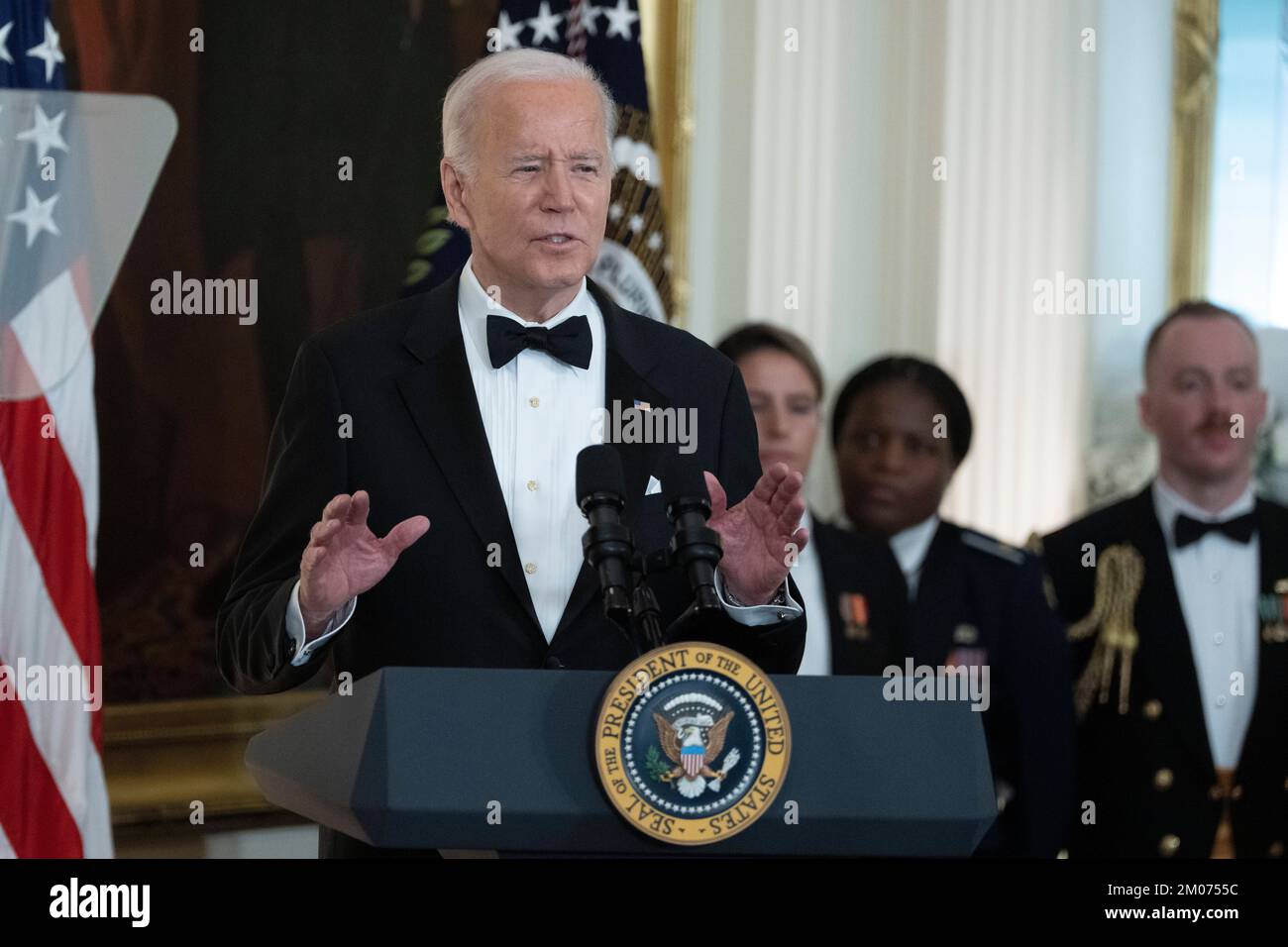 United States President Joe Biden makes remarks as he and first lady Dr ...