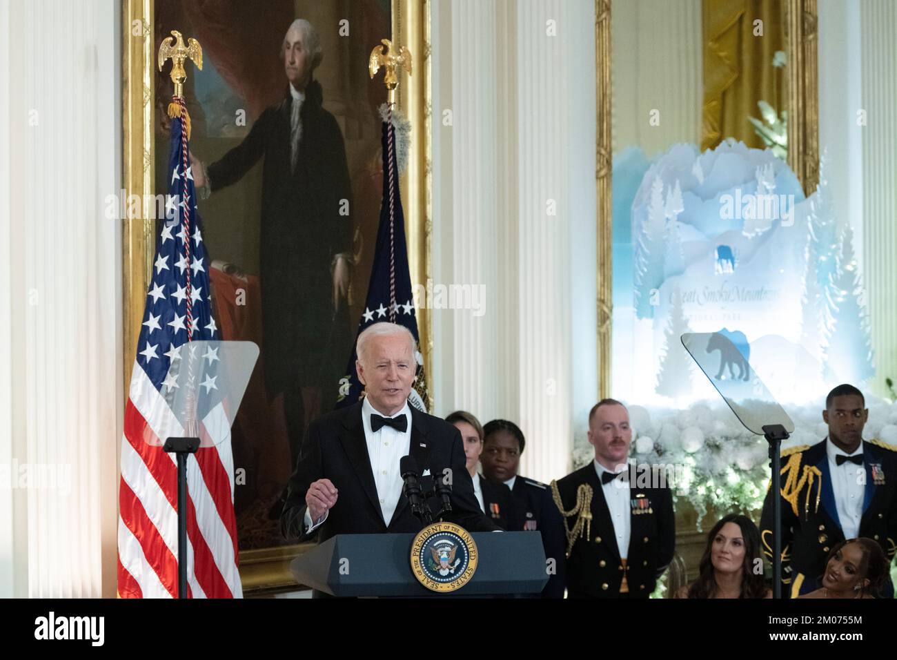 United States President Joe Biden makes remarks as he and first lady Dr ...
