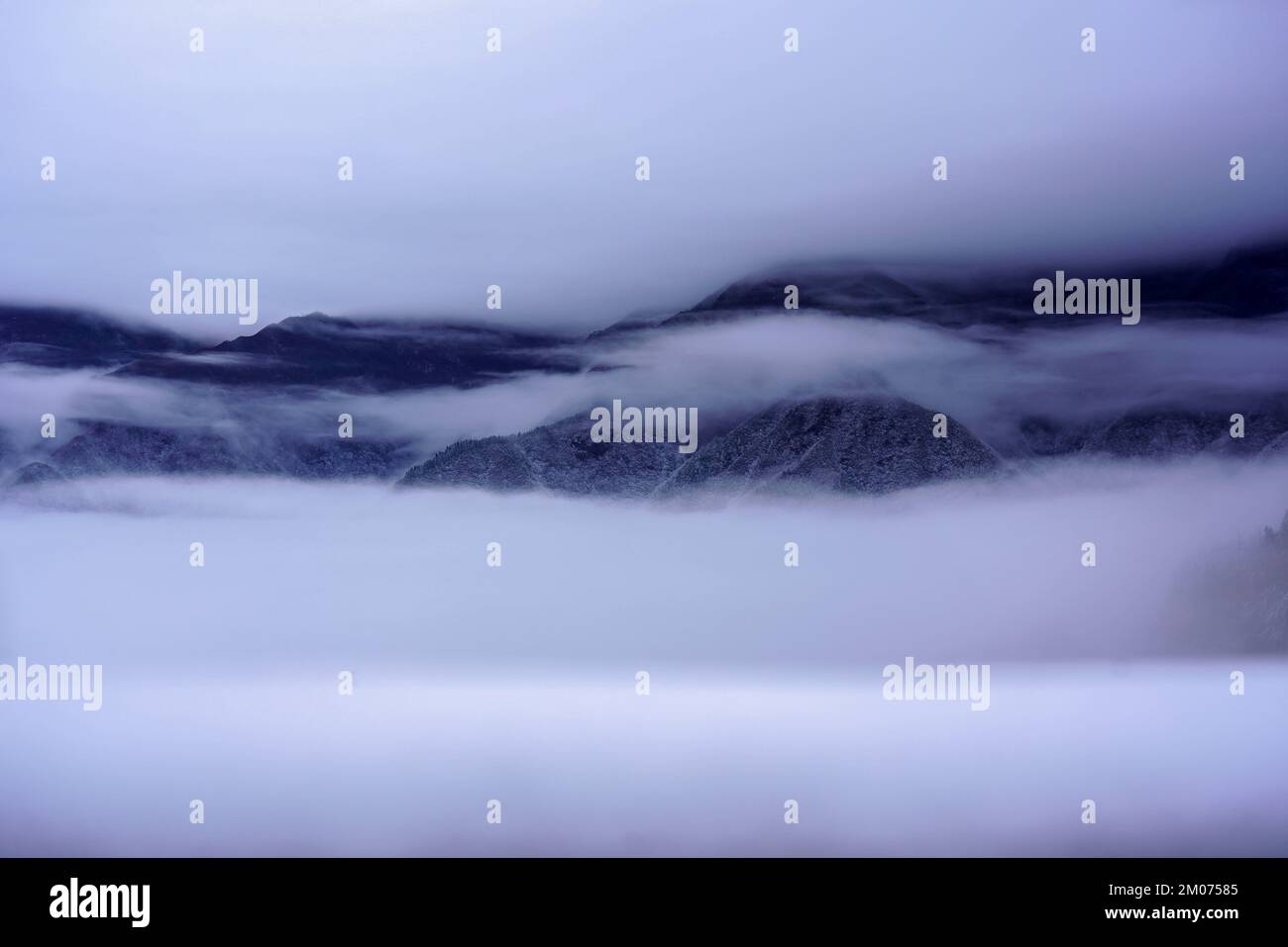GUILIN, CHINA - DECEMBER 2, 2022 - A view of the sea of clouds at ...