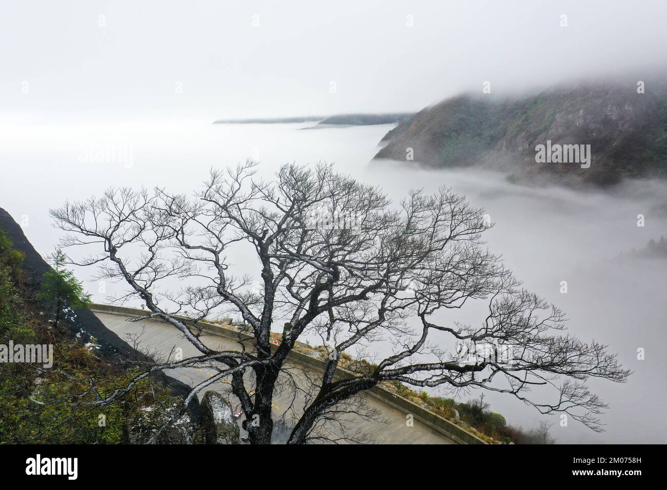 GUILIN, CHINA - DECEMBER 2, 2022 - A view of the sea of clouds at ...