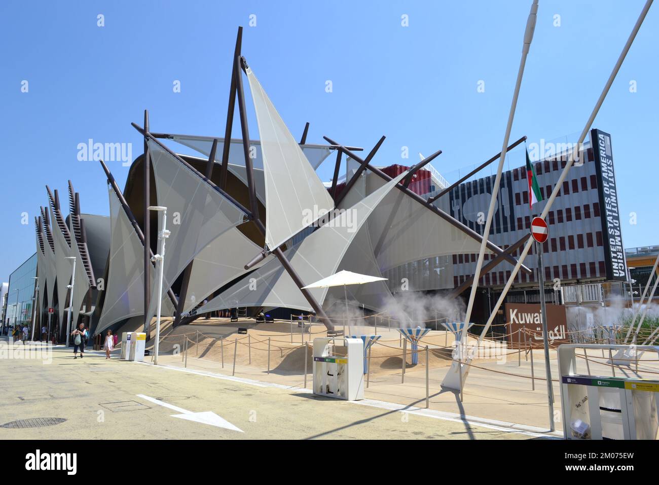 Panoramic view of the entrance of the Kuwait Pavilion at EXPO Milano ...