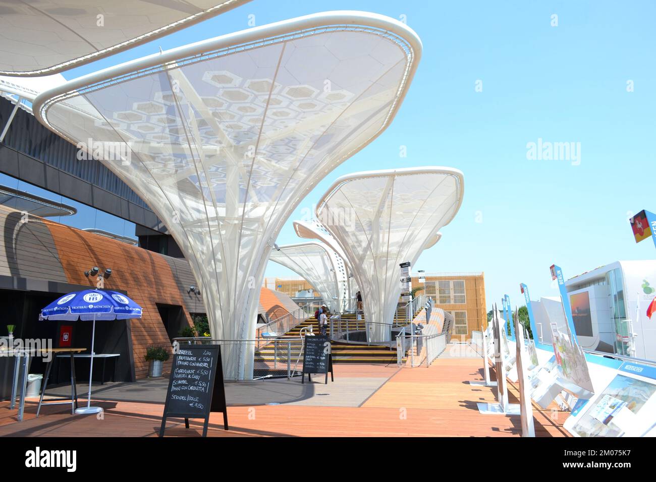 Germany pavilion catering space with organic photovoltaic panel light ...