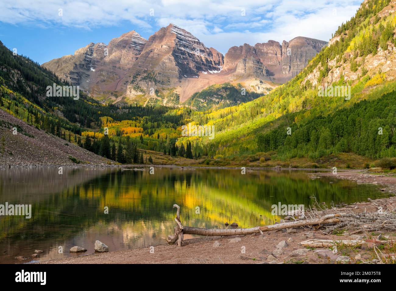 Lake at Maroon Bells Wilderness Area, mid-September, CO, USA, by ...
