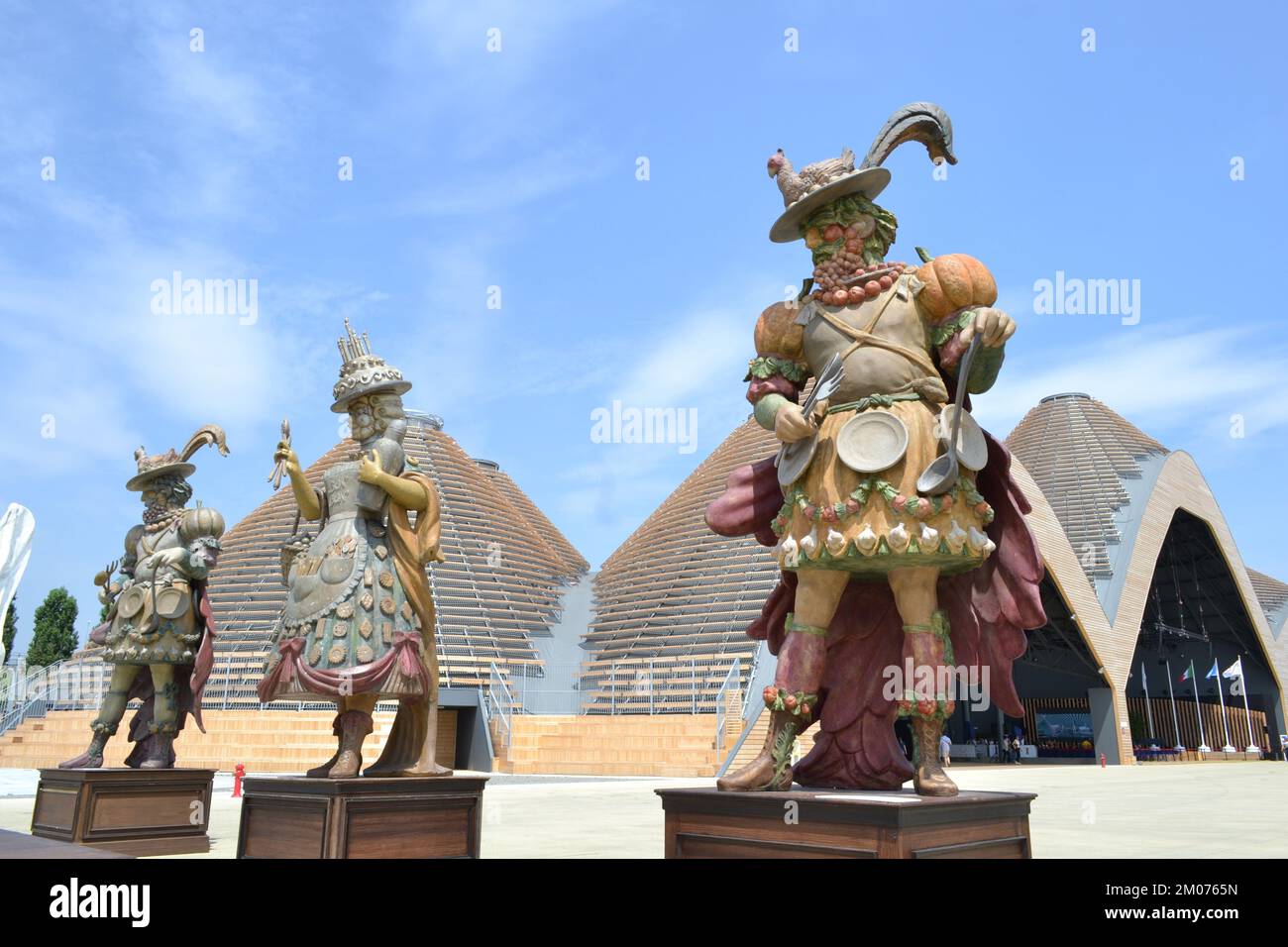 Statues of the characters Minestrello and Pasticcina as universal ...