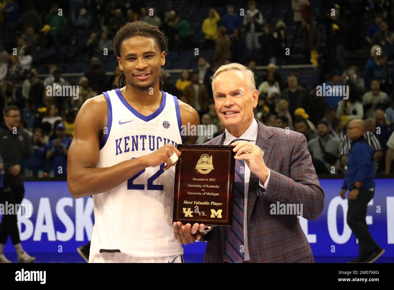 London, UK. 04th Dec, 2022. Carson Wallace of University of Kentucky ...