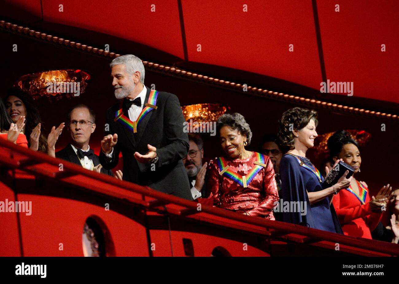George Clooney (L), Tania Leon, Amy Grant and Gladys Knight arrive for ...