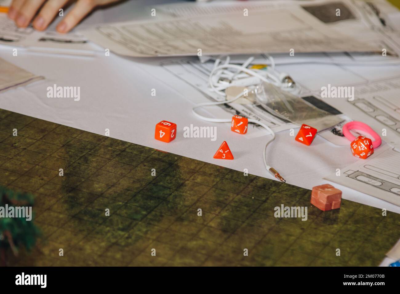 Polyhedral bone on the playing surface. This type of dice is used for ...