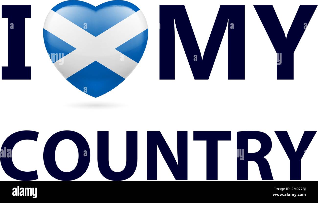 Heart with Scottish flag colors. I Love My Country - Scotland Stock ...