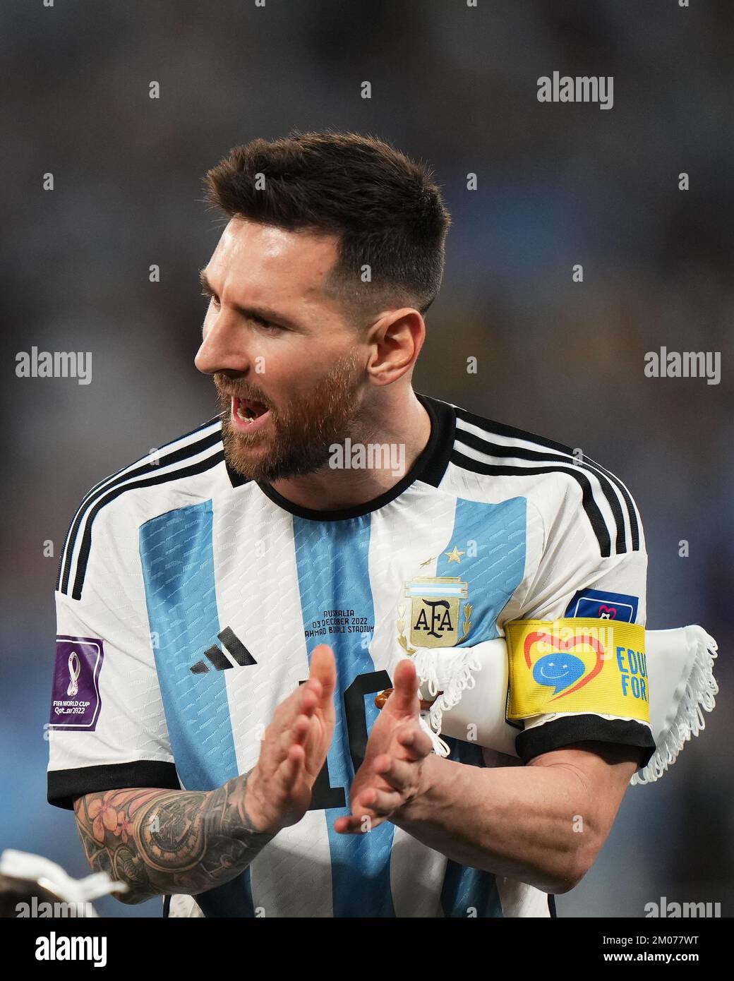 Lionel Messi of Argentina during the FIFA World Cup Qatar 2022 match ...