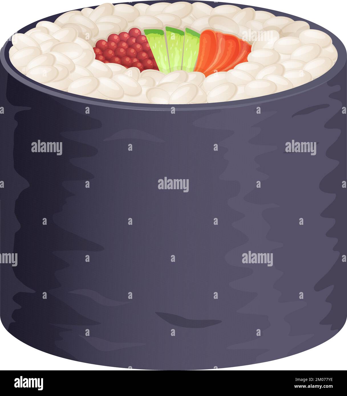 Maki roll Salmon, cucumber, tabiko sushi.Asian cuisine, Japanese food ...