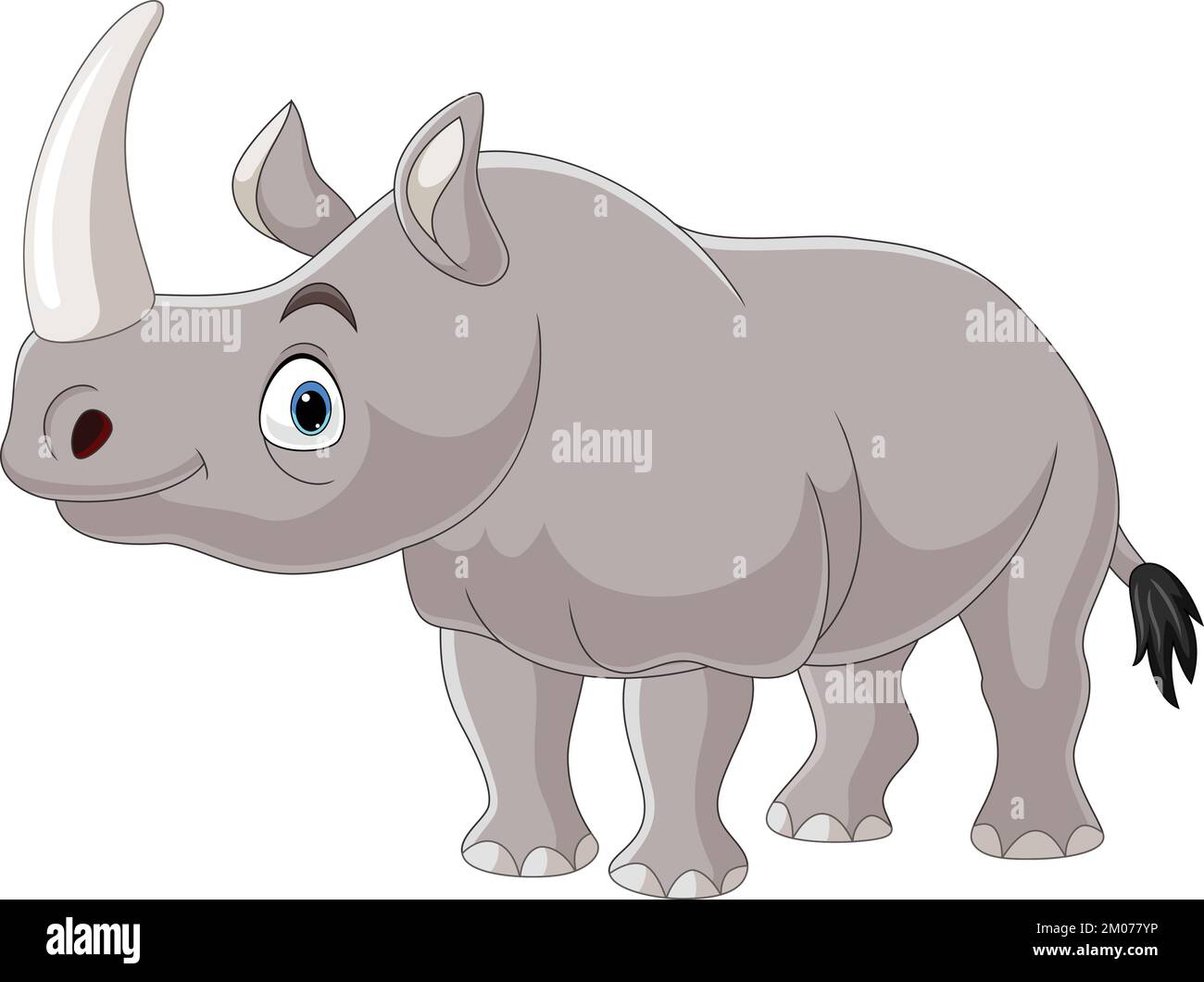 Cartoon rhino on white background Stock Vector Image & Art - Alamy