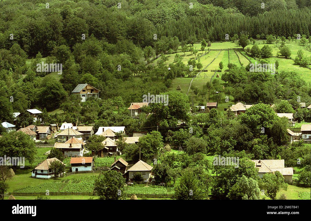 Prahova County, Romania, approx. 2000. Landscape in Doftana Valley ...