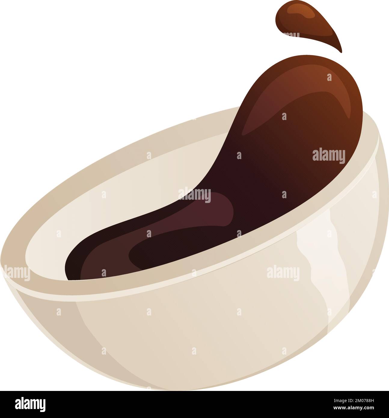 Soy sause bowl. Asian cuisine, Japanese food garmesh realistic cartoon ...