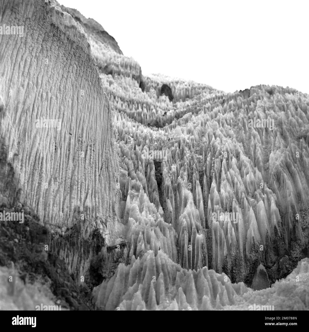 Crystalline salt deposits Black and White Stock Photos & Images - Alamy