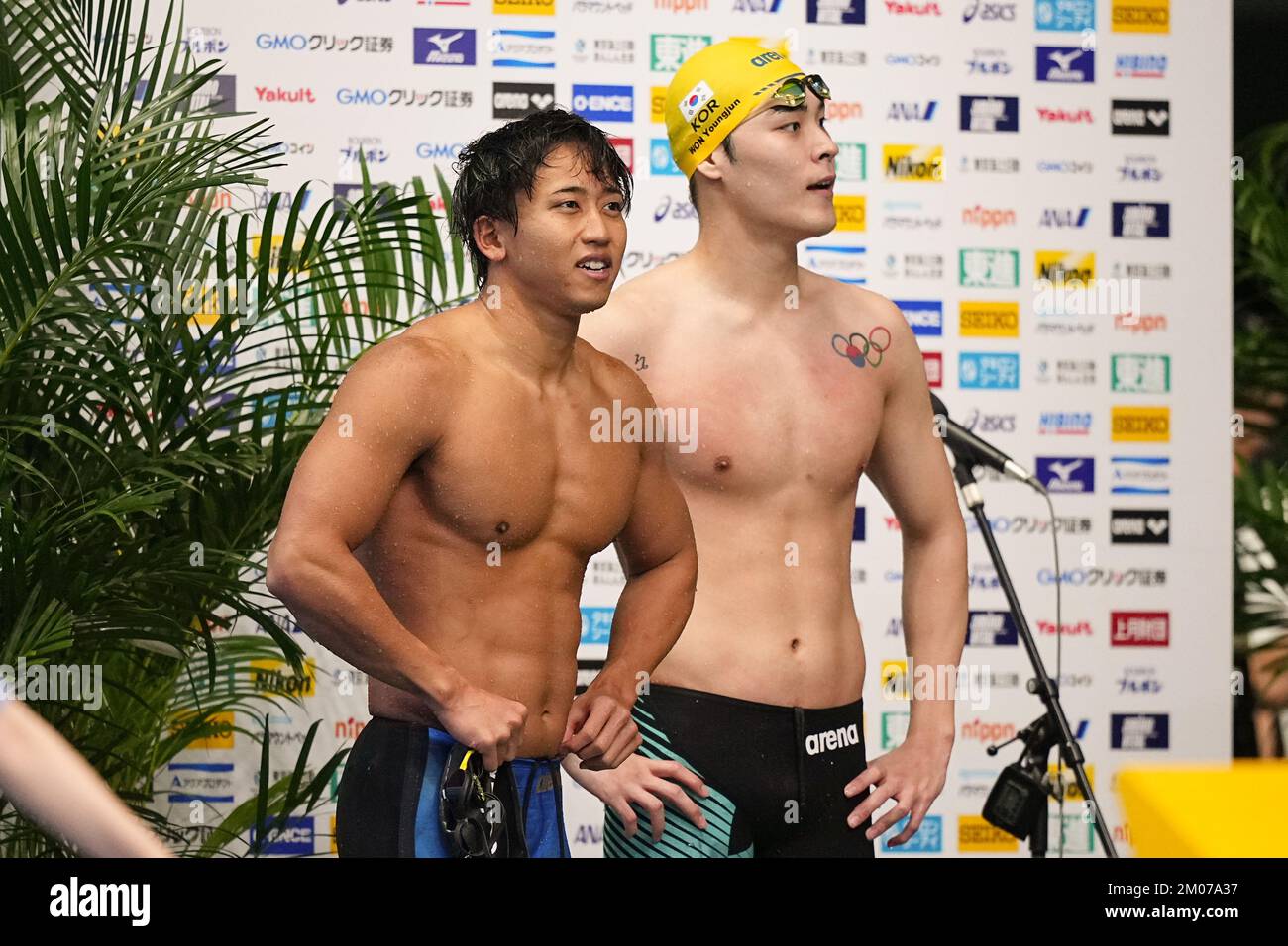 Tokyo, Japan. 3rd Dec, 2022. (L-R) Takeshi Kawamoto, Won Youngjun ...