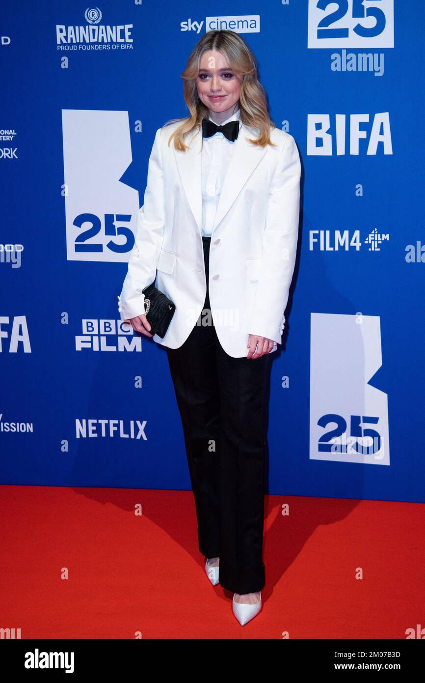 London, UK. 04th Dec, 2022. Aimee Lou Wood attending the 25th British ...