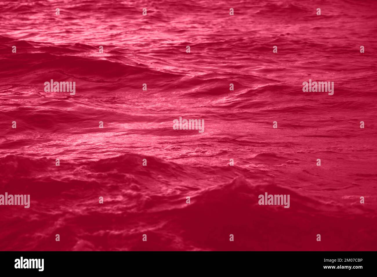 Viva Magenta toned sea water texture. Pool water with sun reflections ...