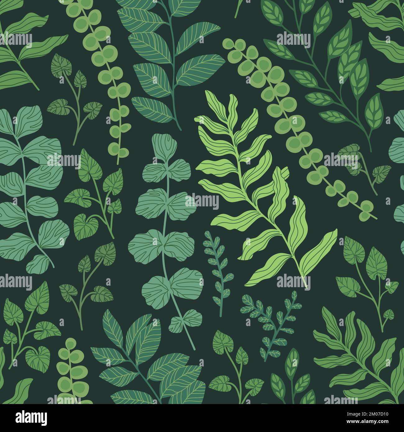 Vintage dark botany leaves vector background. Creative texture for ...