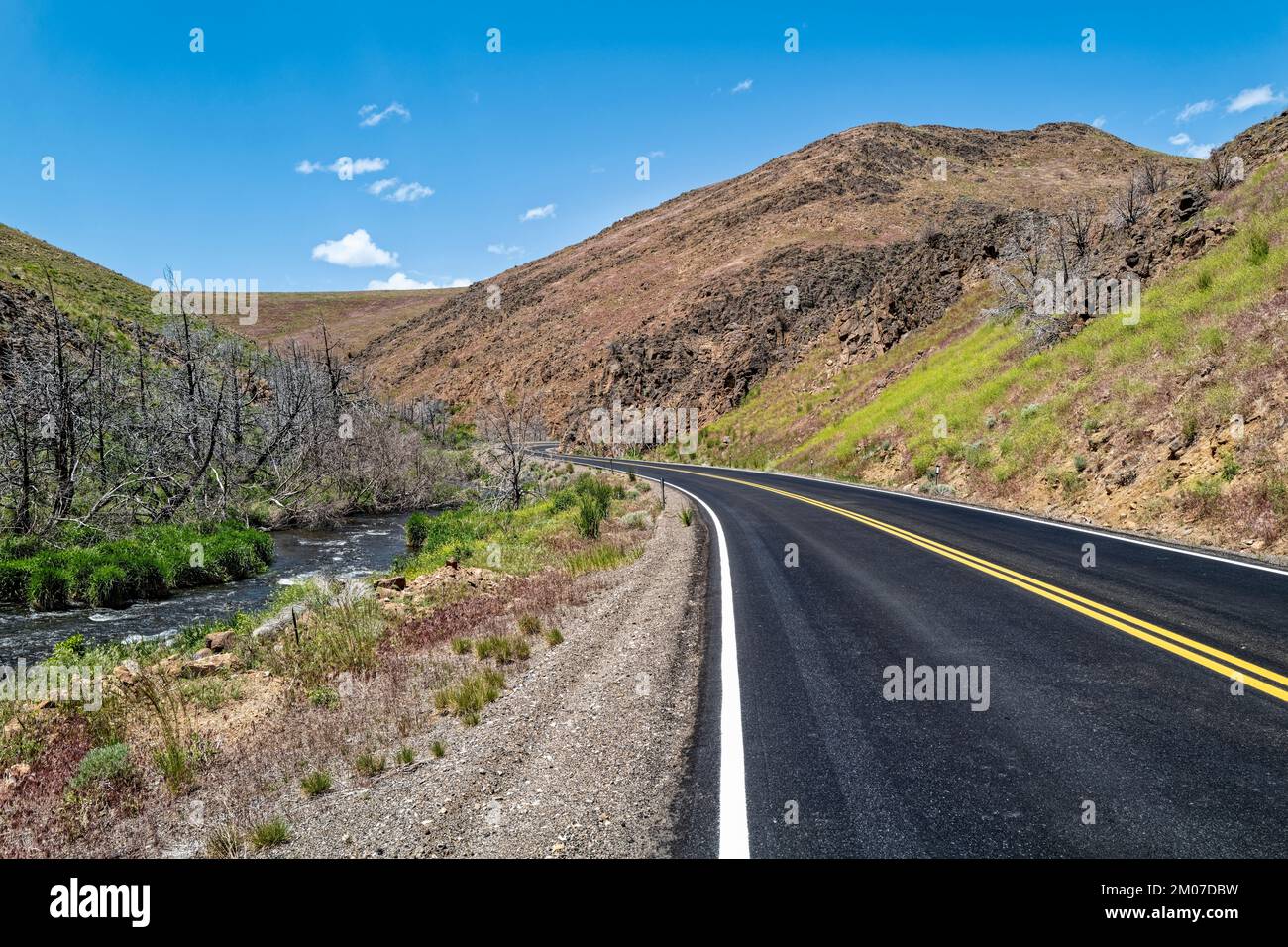 State Highway 225 follows the curves of the Owyhee River north of Elko ...