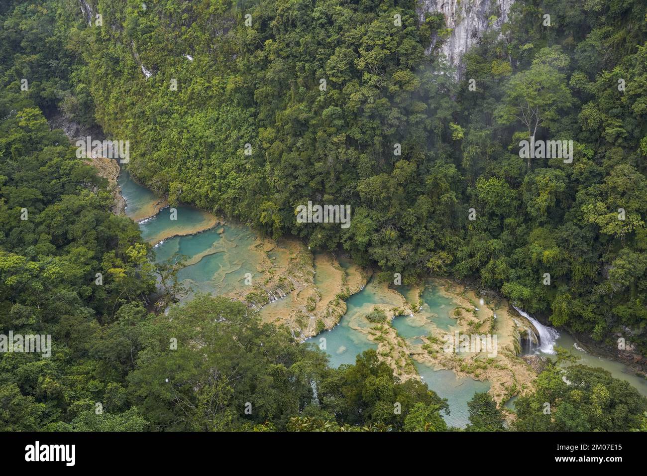View of Semuc Champey. Semuc Champey is a natural monument with a ...