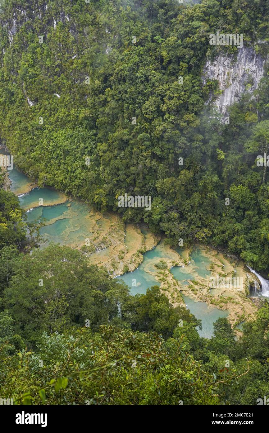 View of Semuc Champey. Semuc Champey is a natural monument with a ...