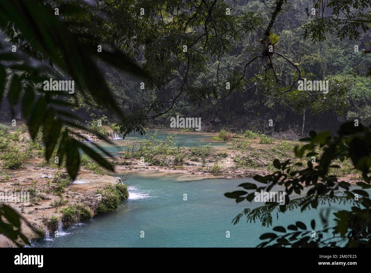 View of Semuc Champey. Semuc Champey is a natural monument with a ...