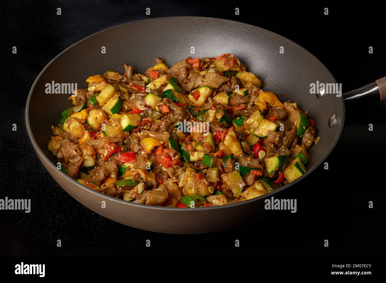 Dish called ratatouille made by frying chopped vegetables Stock Photo ...