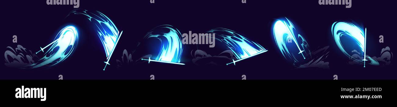 Cartoon sword with light trace animation sprite sheet, motion game ...