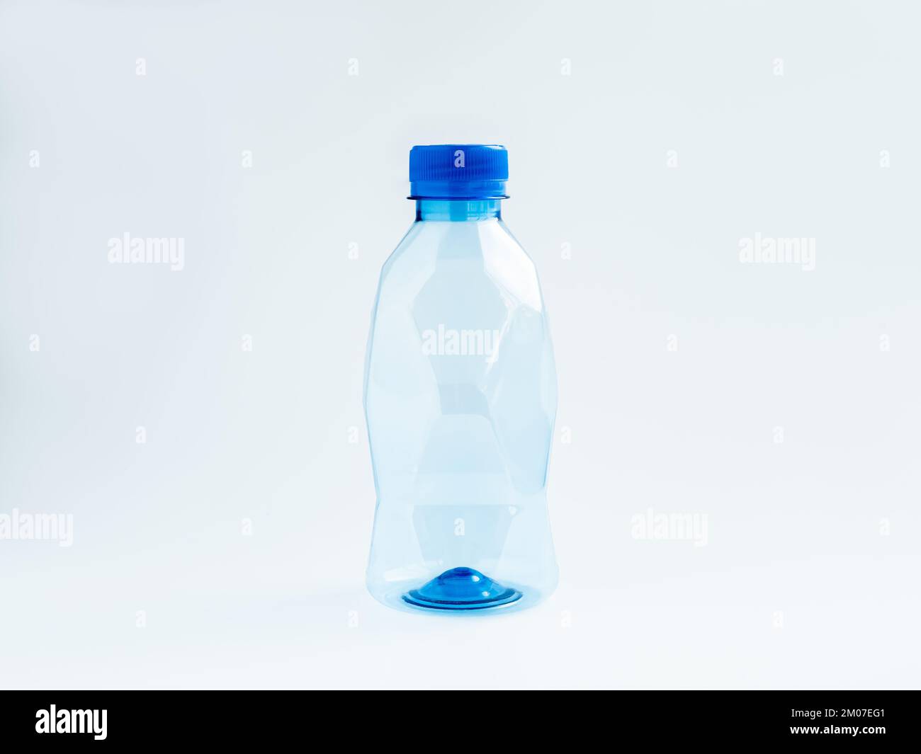 An empty geometry plastic water bottle with polygon shape, small size ...