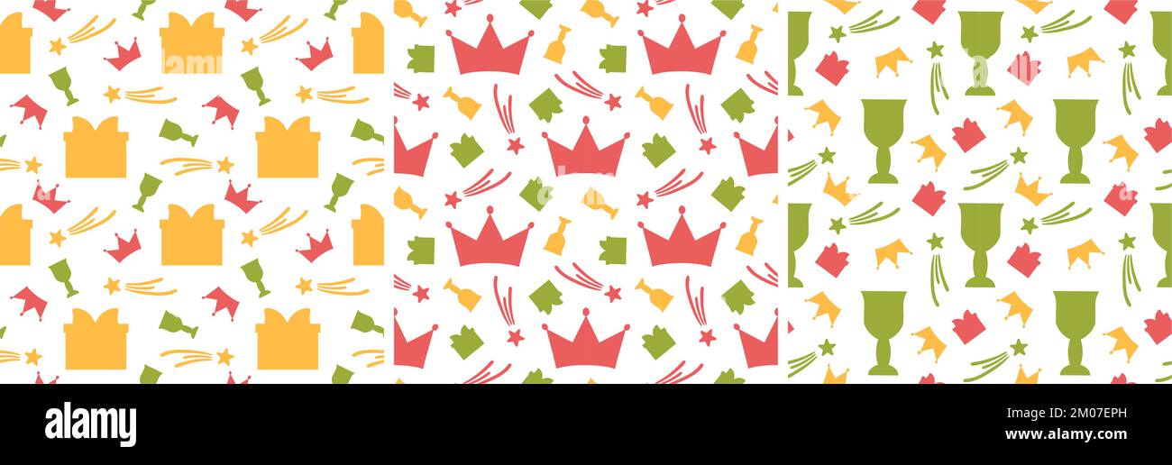 Set of Happy Epiphany Day Seamless Pattern Design Christian Festival to ...