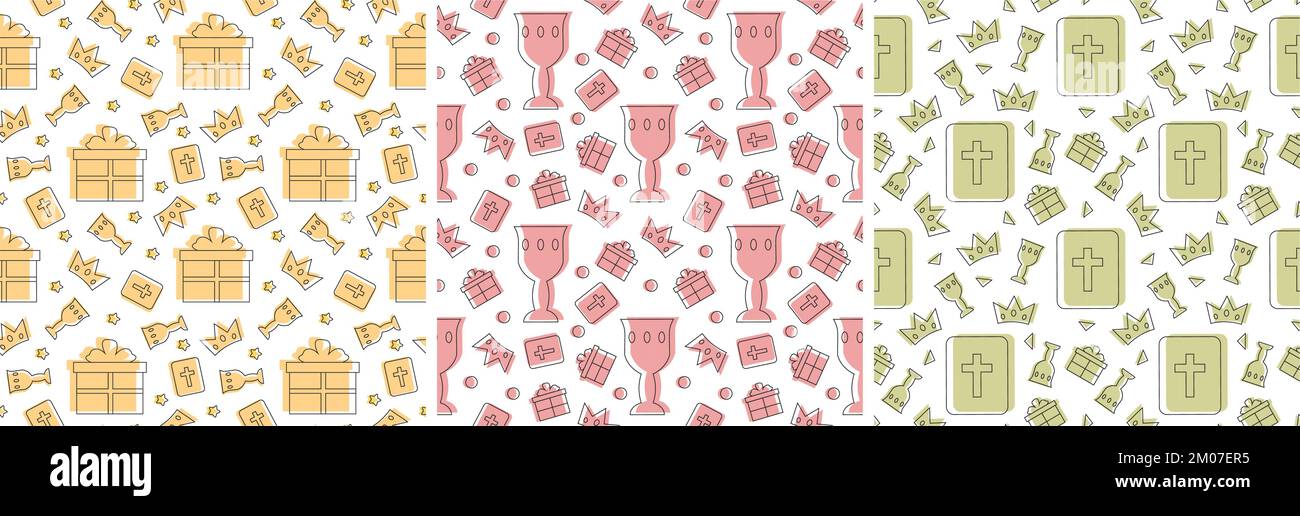 Set of Happy Epiphany Day Seamless Pattern Design Christian Festival to ...