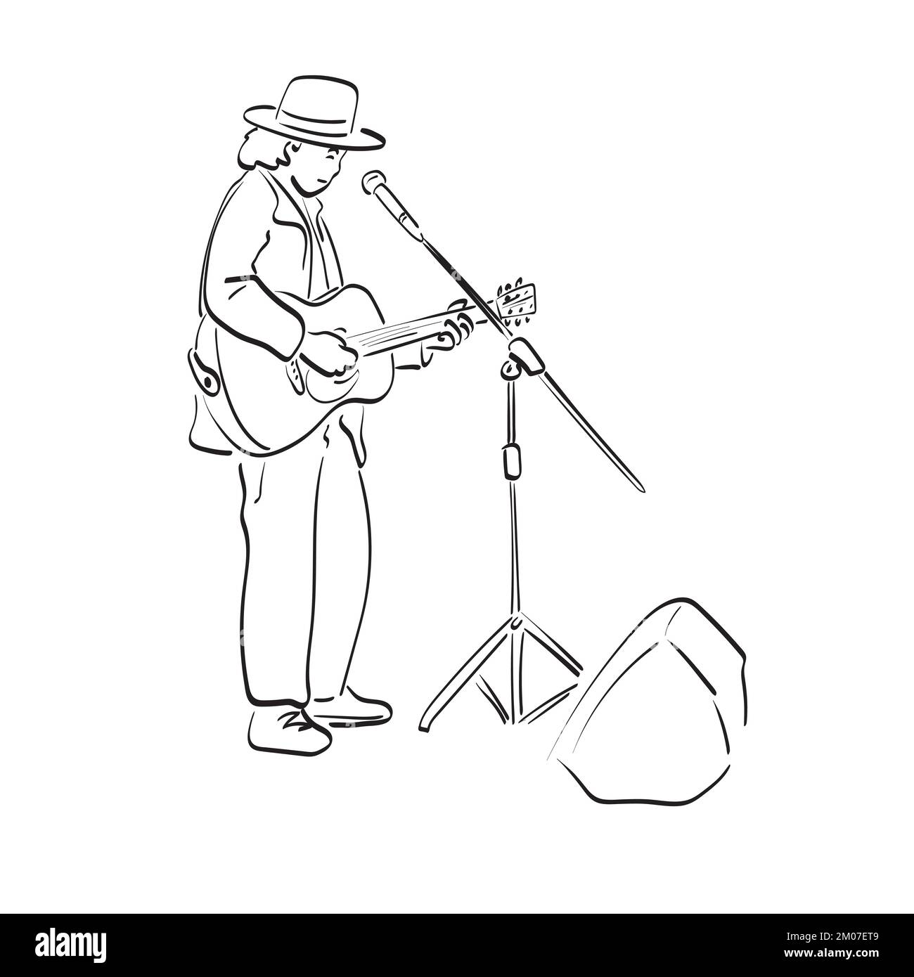 Guitar busking Stock Vector Images - Alamy