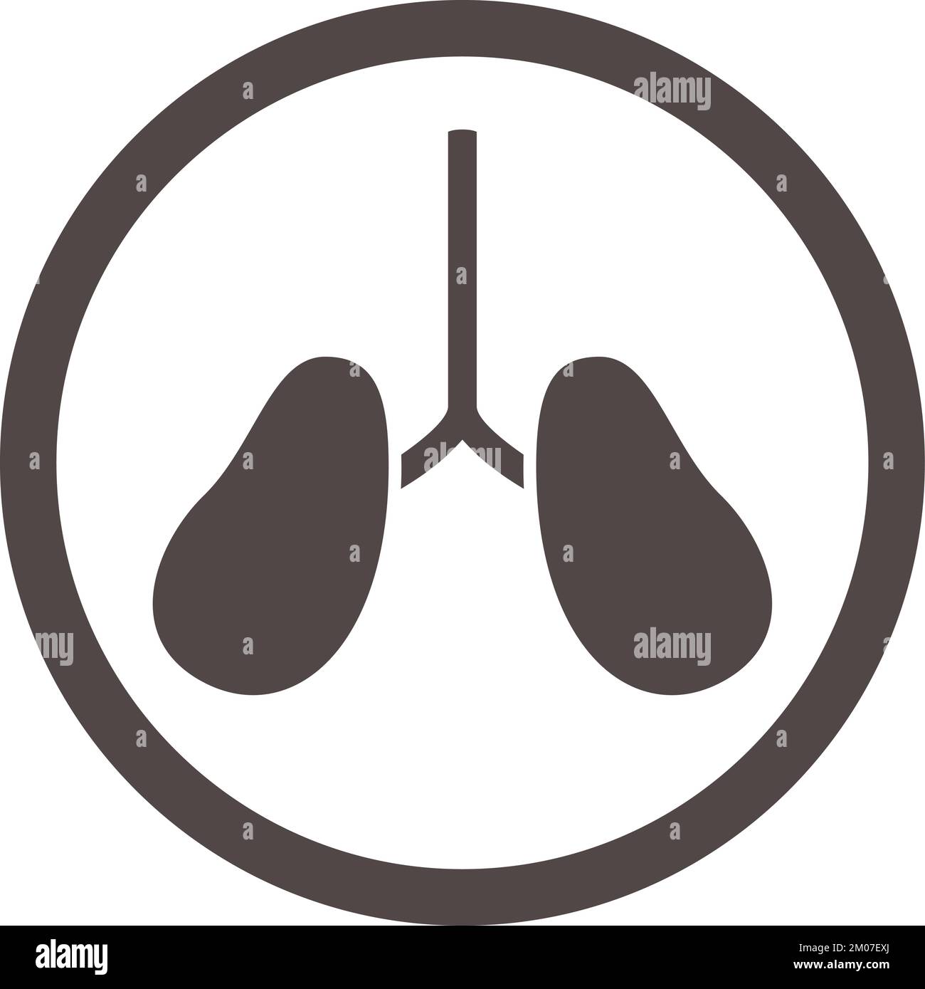 Lungs black icon. Respiratory system round symbol Stock Vector Image ...